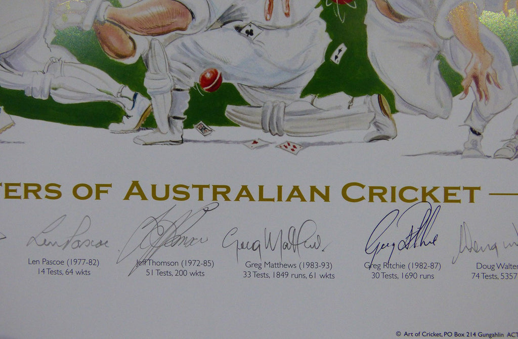 CRICKET-Characters Of Australian Cricket Poster - Signed by 11 Iconic ...